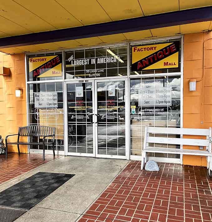 The entrance promises America's largest antique mall experience, and spoiler alert: it absolutely delivers on that bold claim.