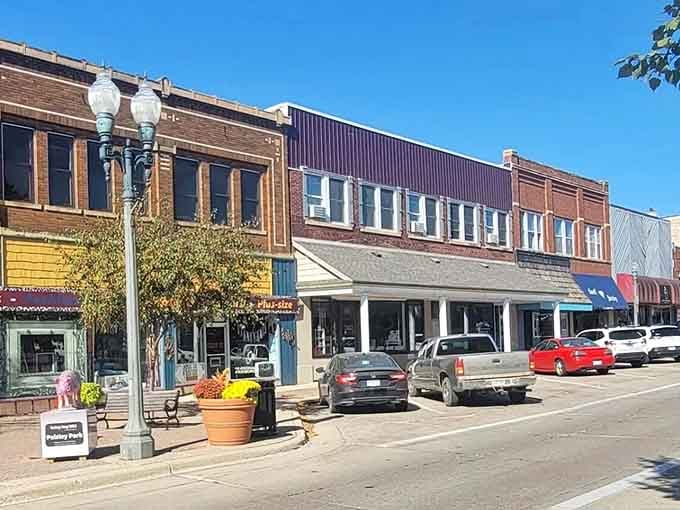 Historic storefronts line the streets where local businesses still outnumber corporate chains, imagine that.