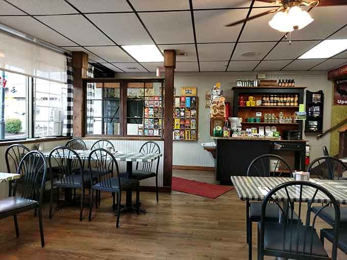 Simple tables and honest decor prove that great food doesn't need fancy surroundings to shine.