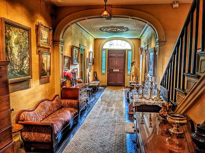 Step into this hallway and you're literally surrounded by masterpieces casually hanging where breakfast conversations once happened.