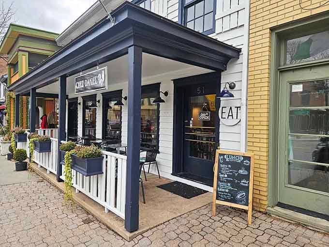 Chez Daniel's charming facade promises the kind of meal that makes you forget about your diet entirely.