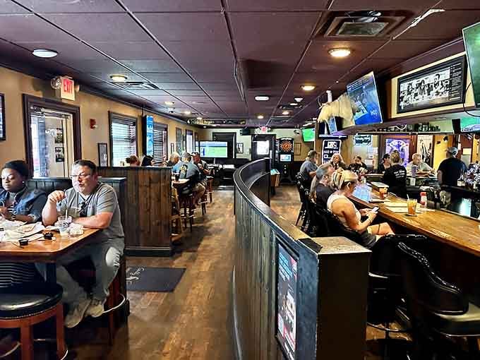 Wood, TVs, and happy diners create the perfect trifecta for a memorable gastropub experience in central Illinois.