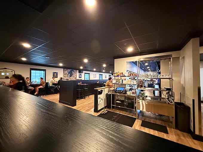 The open kitchen means you can watch your dinner being made, which is either comforting or dangerous.