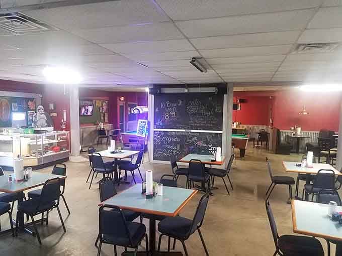 Colorful walls, neon glow, and plenty of elbow room make this the anti-stuffy-restaurant your inner kid craves.