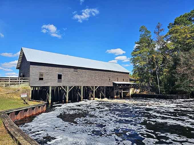 The historic Parrish Mill sits peacefully on the water, looking exactly like your childhood storybook illustrations come to life.
