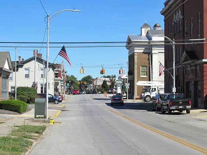 Main Street where parking spots outnumber traffic jams and nobody's honking because they're actually enjoying the view.