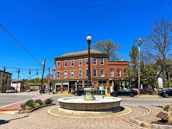 That fountain isn't just decorative; it's the town's way of saying we take our public spaces seriously around here.