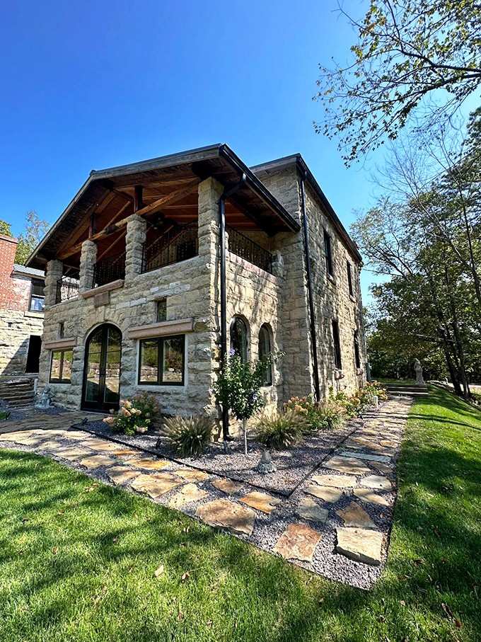 Stone walls meet timber beams in a design that would make any European architect nod with approval.
