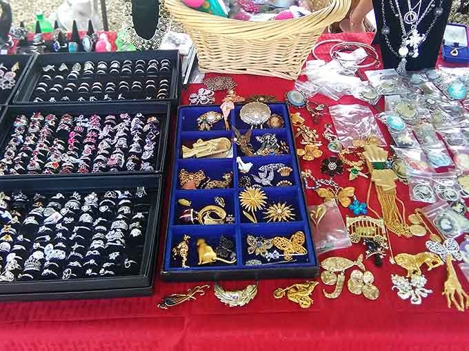 Jewelry displays like this prove that one person's costume collection is another person's chance to shine like a disco ball.