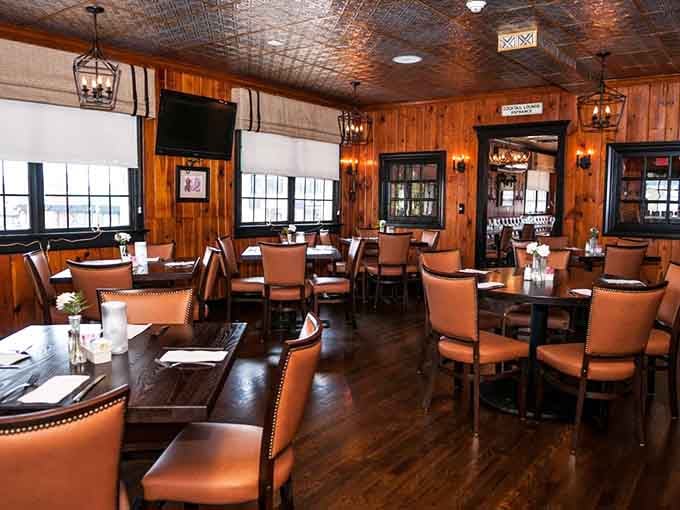 Wood paneling and tin ceilings create the kind of cozy atmosphere where you'll want to linger long after dessert.