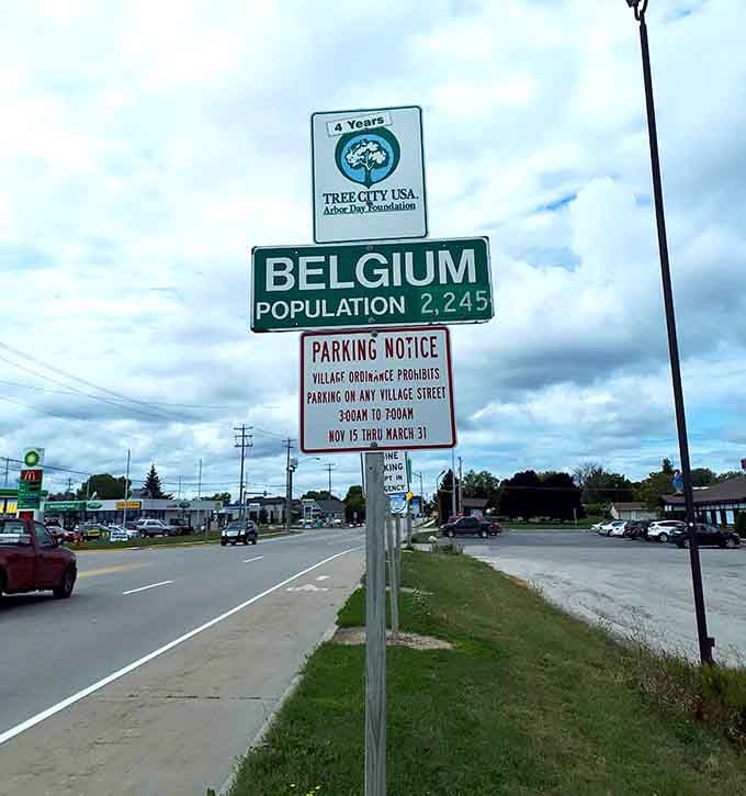 Belgium, Wisconsin: population 2,245 and zero Belgian waffles, which honestly feels like a missed opportunity.