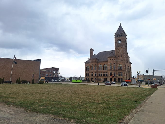 Dramatic clouds frame this architectural masterpiece, proving that government buildings once understood the assignment when it came to beauty.