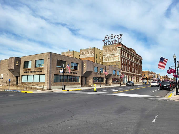 The Androy Hotel stands proud on Howard Street, reminding everyone that this mining town once had serious money to spend.