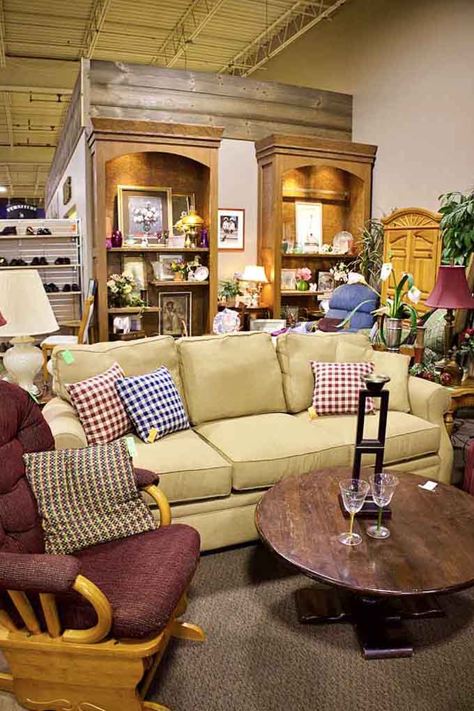 This furniture display looks better than most showrooms, except everything here costs less than your monthly streaming subscriptions combined.