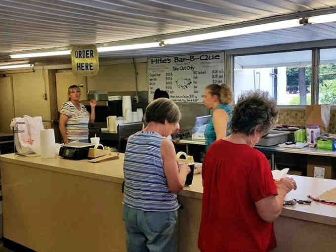 The no-frills interior where the only decoration you need is the aroma of smoking meat.