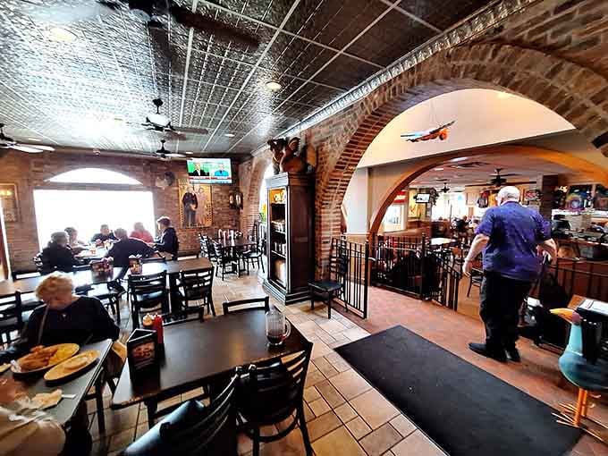 Exposed brick and tin ceilings create the kind of atmosphere where great meals become cherished memories.