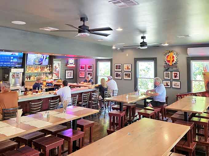 Clean, comfortable, and cleverly decorated, this dining room proves horror themes don't require sacrificing style or sophistication whatsoever.