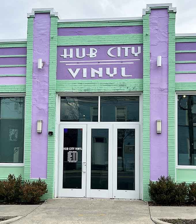 The entrance beckons like a portal to analog paradise, where music still requires effort and rewards patience accordingly.