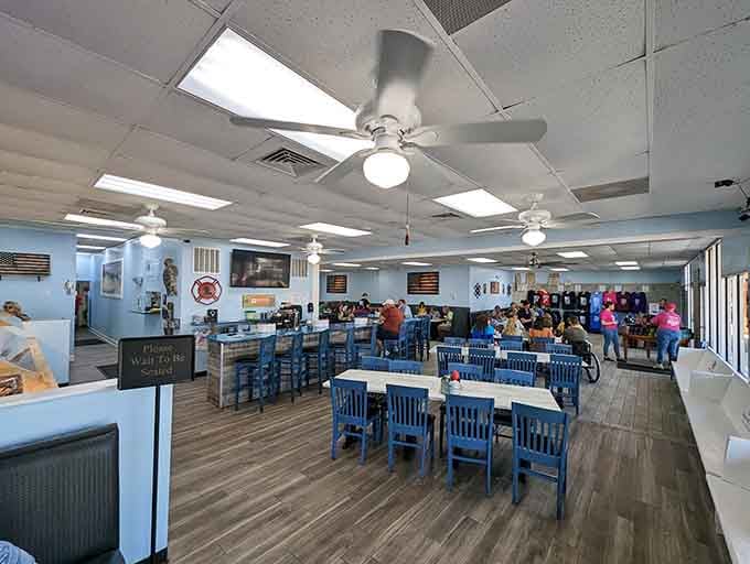 Light, bright, and beachy vibes make this dining room feel like vacation even on a Tuesday morning.