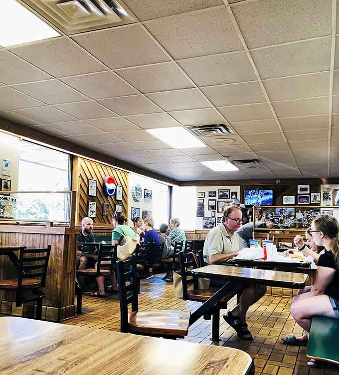 Classic booth seating where three generations have solved the world's problems over cheese curds and shakes.