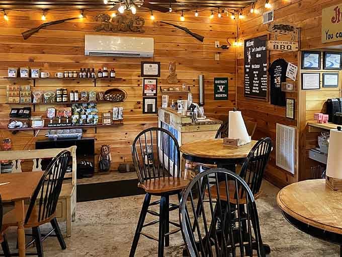 Wood paneling, string lights, and the promise of incredible barbecue&mdash;this is what comfort looks like.