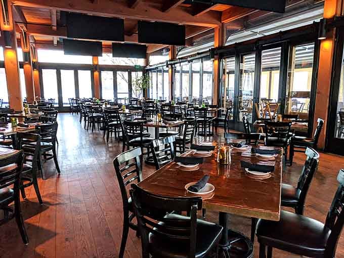 Floor-to-ceiling windows frame the Susquehanna while exposed beams remind you that good things age beautifully.