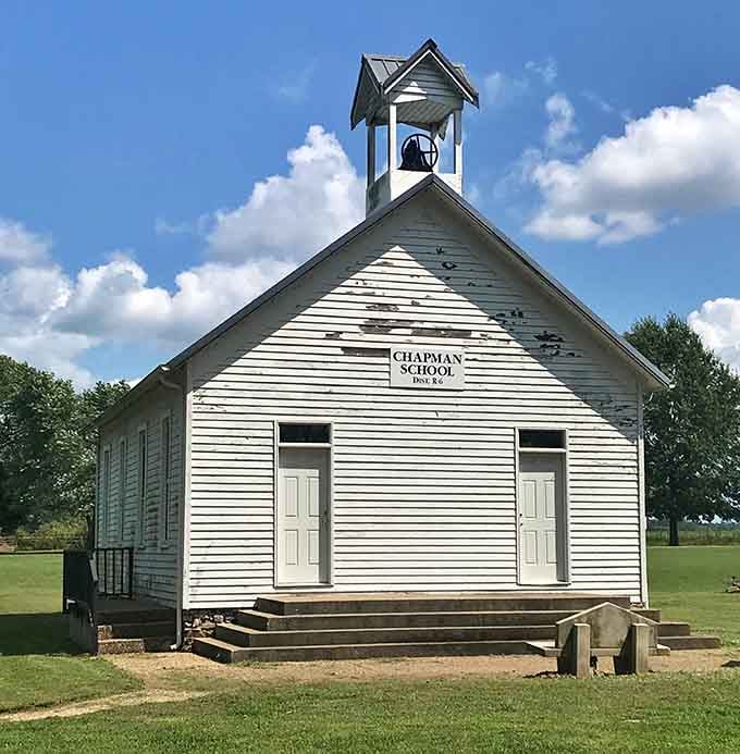 Chapman School's white clapboard exterior and bell tower represent education when walking miles uphill both ways was actually true.