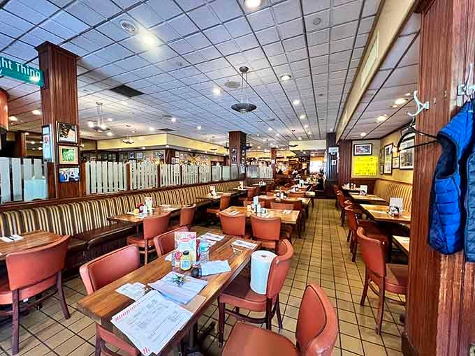 Classic booths, warm lighting, and enough space to spread out make this the kind of place memories happen.