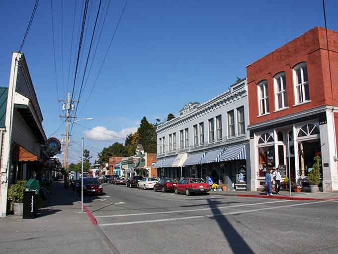 First Street's colorful storefronts prove that small-town charm never goes out of style, thankfully.