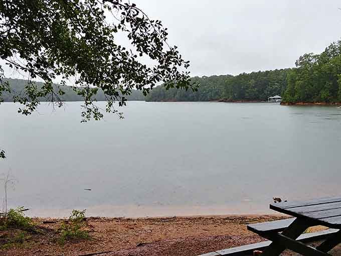 That picnic table has your name on it, literally waiting for you to bring sandwiches and good company.