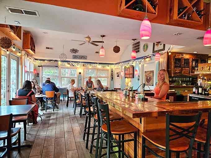 Step inside where mismatched charm meets serious culinary ambition, and somehow it all works perfectly together.