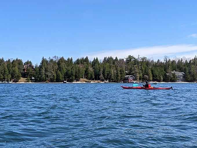 Paddling these crystal-clear channels feels like exploring your own private archipelago, minus the yacht club membership fees.