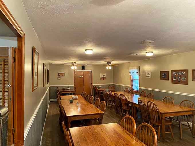 Long tables mean you're eating family-style, where strangers become friends and everyone gets seconds without asking.