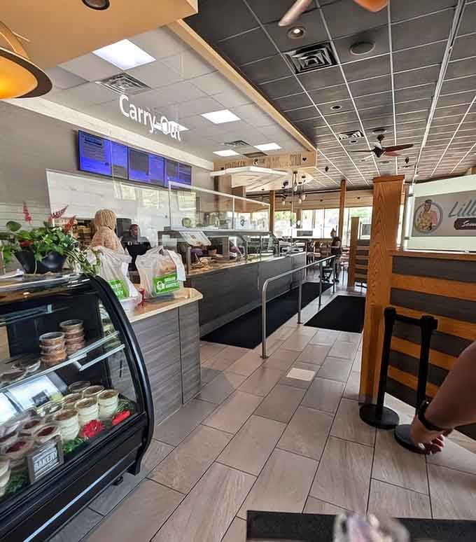 Clean, welcoming, and ready to feed you until you need a forklift to leave the building.