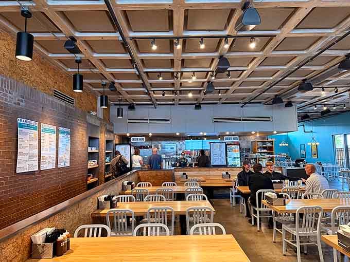 Industrial chic meets Texas smokehouse in a space where comfort and quality share equal billing.