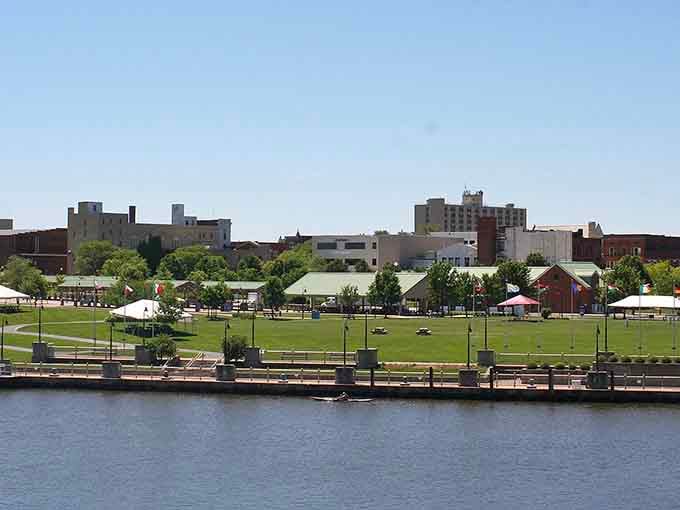 Downtown Lorain keeps it real with tree-lined streets and buildings that remember when America actually made things.