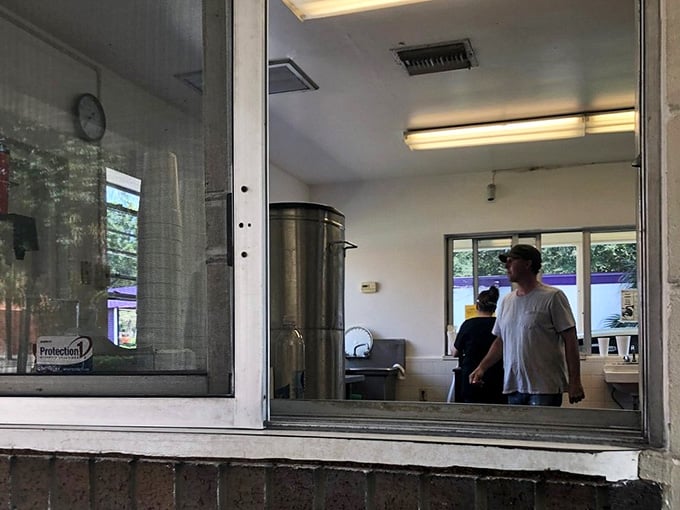 The window where magic happens: real people taking real orders, no robots or touchscreens in sight.