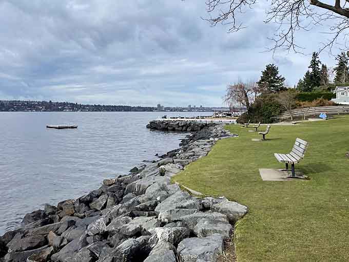 This rocky shoreline isn't trying to be a tropical paradise, and that's exactly what makes it perfect.