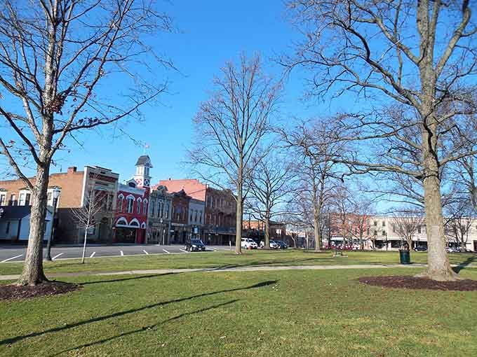 The town square where grass is greener and life moves at exactly the right speed.