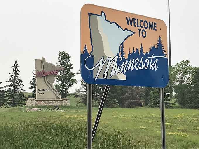 Double the signs means double the confusion, which somehow makes this whole situation even more perfectly absurd.