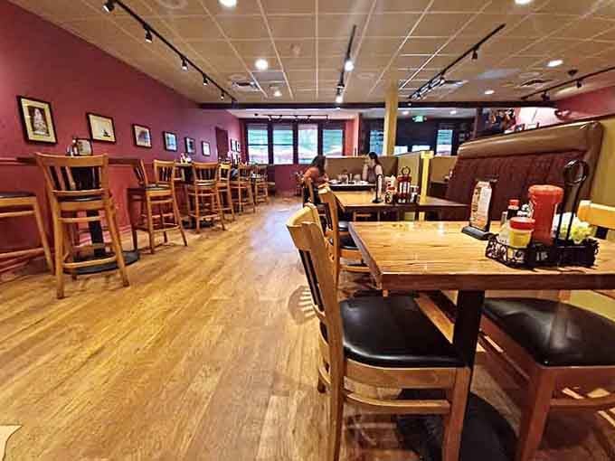 Step into this cozy dining room where comfort food dreams come true every single morning.