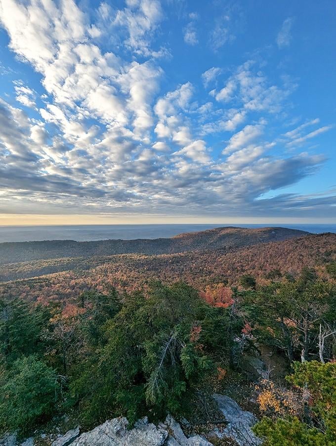 Golden hour transforms the Sauratown Mountains into a painter's masterpiece, complete with clouds that look almost too perfect.