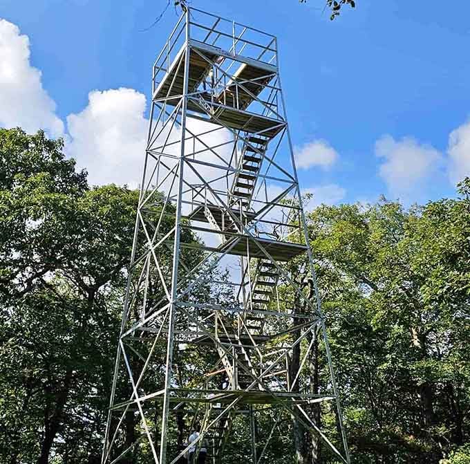 Climb this fire tower for views that'll make your Instagram followers question if you've discovered Narnia.