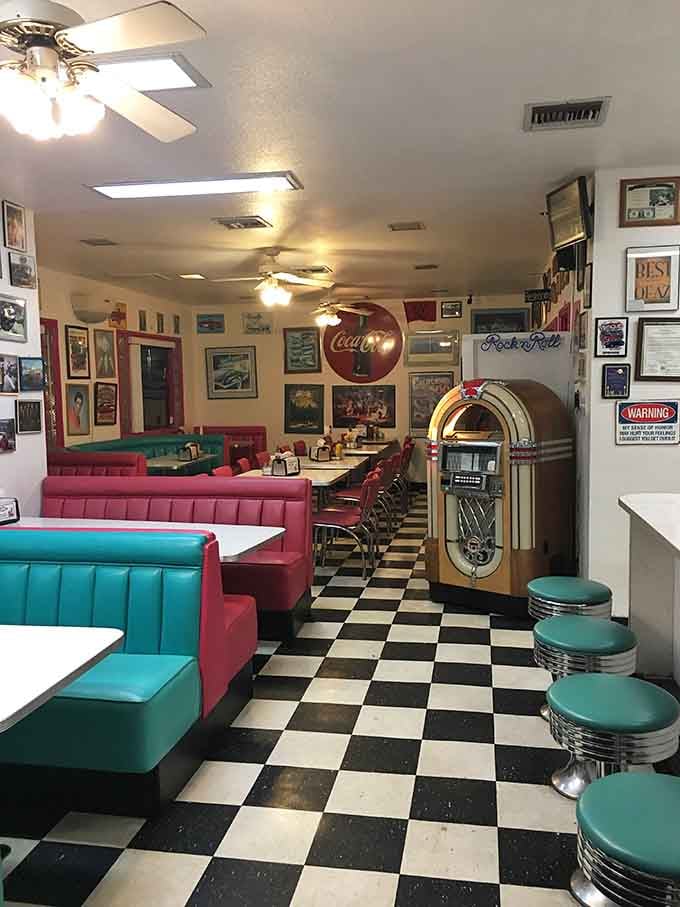 Checkered floors, vinyl booths, and a jukebox &ndash; everything your grandparents remember, minus the cigarette smoke and Cold War anxiety.