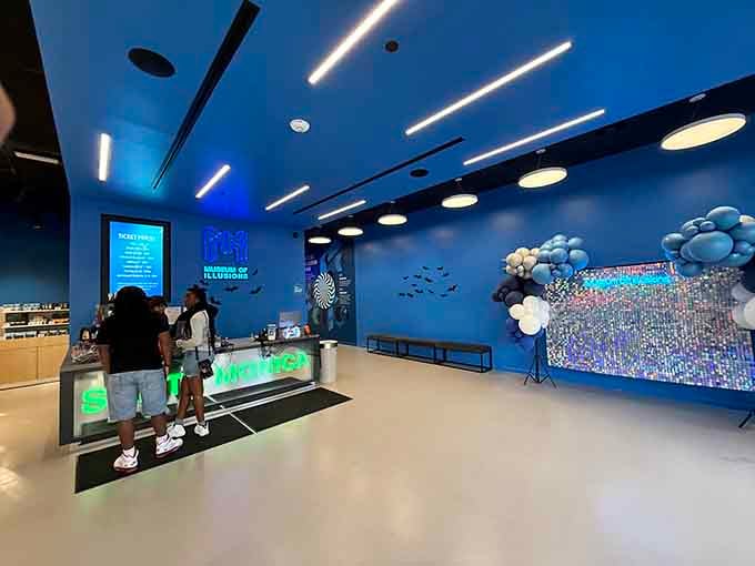 That vibrant blue interior isn't just decoration, it's your first hint that reality is negotiable here.