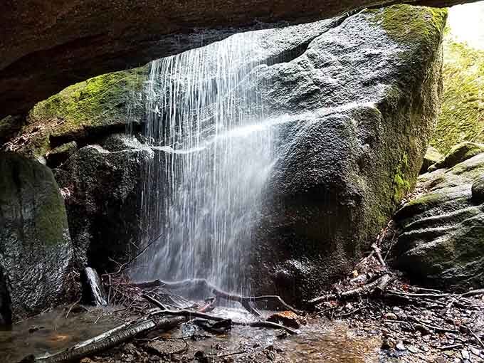 Water dancing down ancient stone creates a soundtrack better than any playlist you've downloaded.