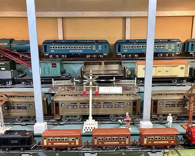 These vintage trains aren't just sitting pretty, they're ready to chug through miniature landscapes that rival any model railroad dream.