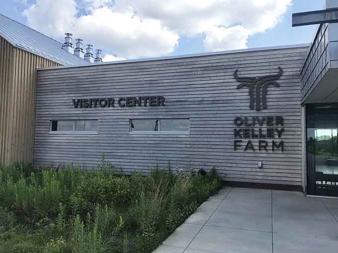 That sleek visitor center is your last taste of air conditioning before stepping into authentic 1860s Minnesota.