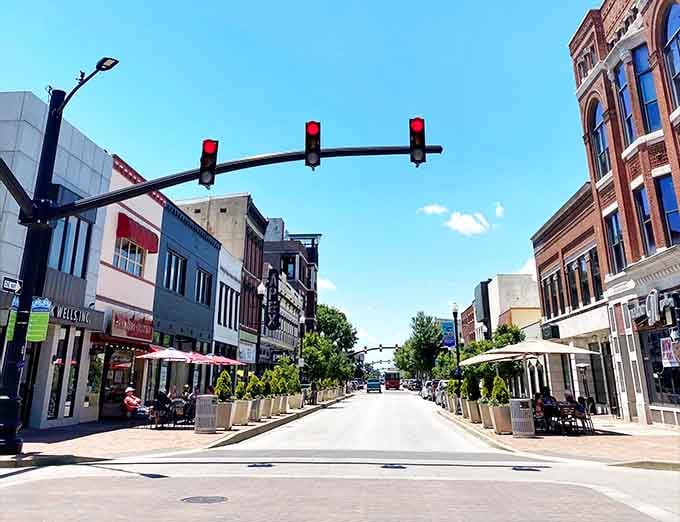 Wide open streets and classic storefronts make downtown Owensboro feel like a place where people actually want to spend time.
