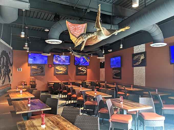 Flying pteranodons overhead while you dine? Now that's what we call dinner and a show.